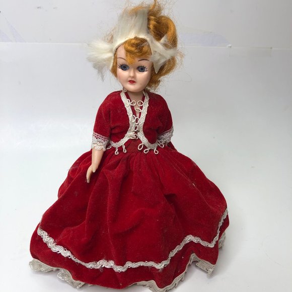 Vintage | Toys | Vintage 5s Doll Red Velvet Lace Dress | Poshmark